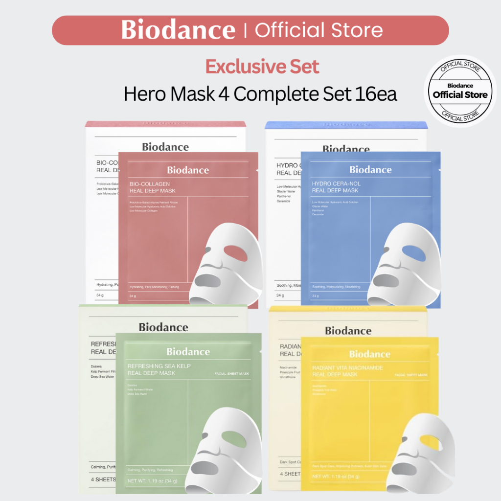 Biodance Hero Mask Complete Bundle of 4 Combo • Sheet Mask (16ea ...