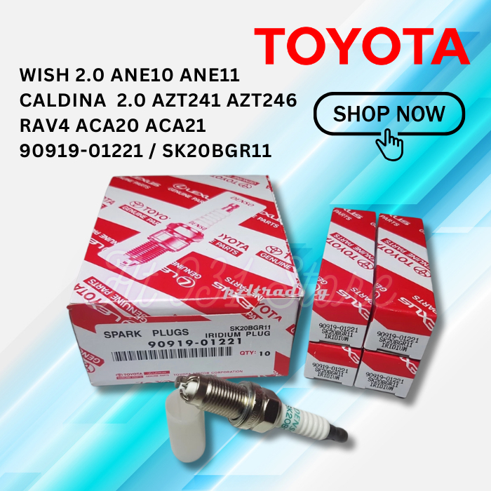 TOYOTA IRIDIUM SPARK PLUG Wish 2.0 D4, CALDINA 2.0, RAV4 ACA20 ...