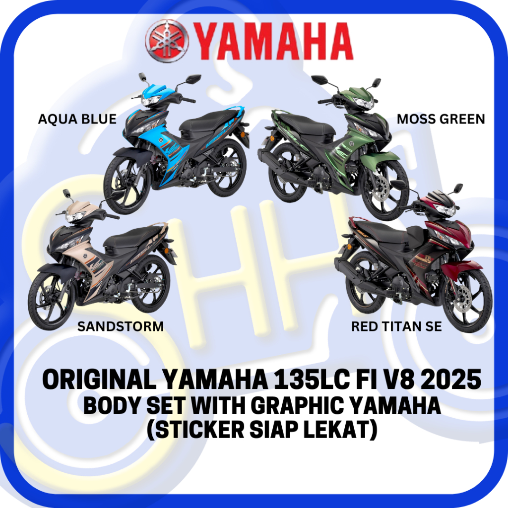 ORIGINAL YAMAHA COVER SET BODY SET MOTOR 135LC SE FI V8 RED TITAN MOSS ...