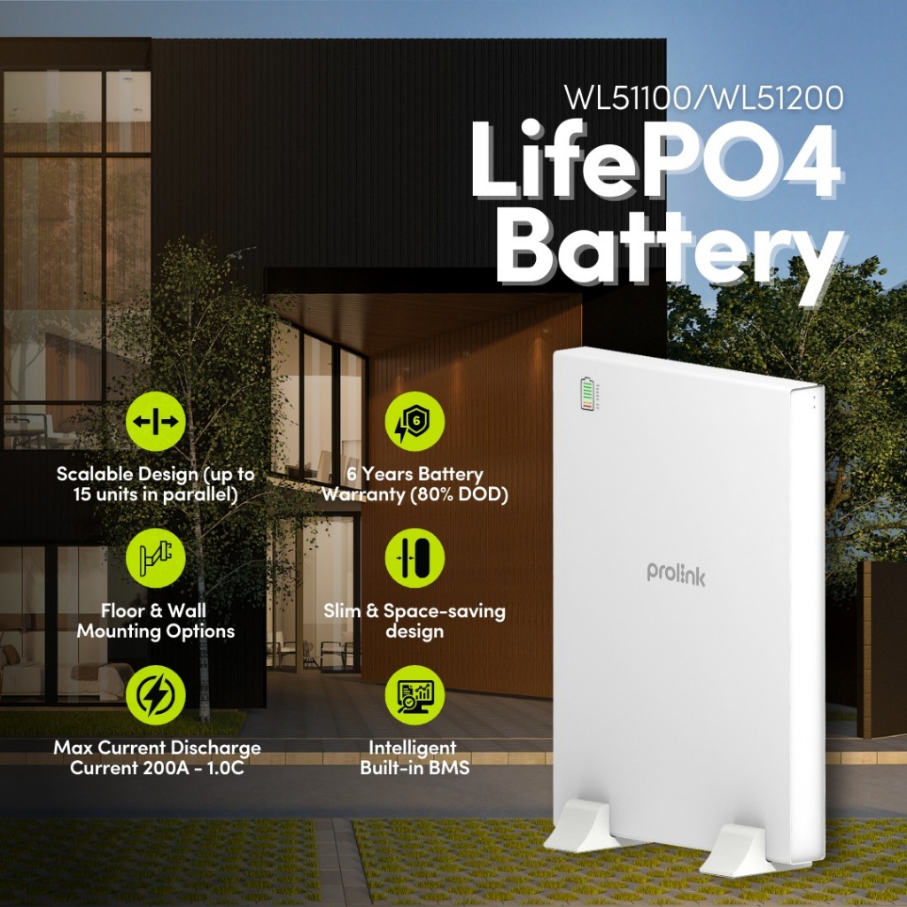 Prolink 51.2V/200Ah Ultra-thin Lithium Iron Phosphate Battery (LiFePO4 ...