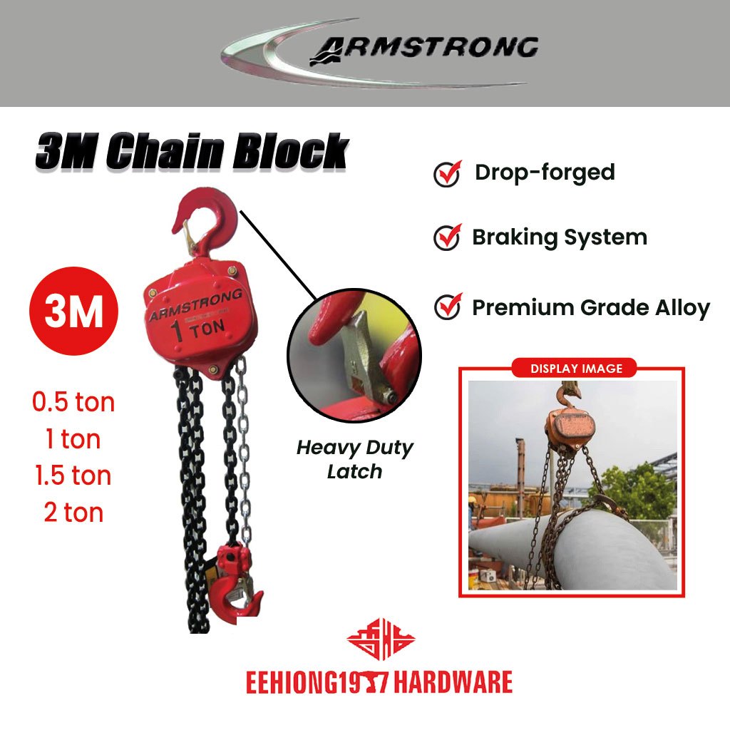 ARMSTRONG 3M Manual Heavy Duty Chain Block Manual Lifting Hoist Chain ...