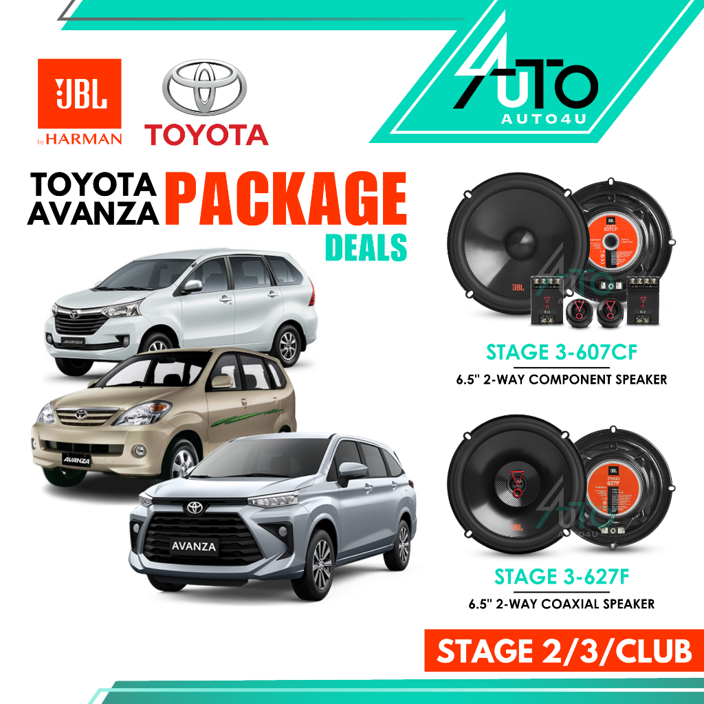 JBL Speaker Toyota Avanza Car Speaker JBL Club Stage3 Stage2 Combo Set ...