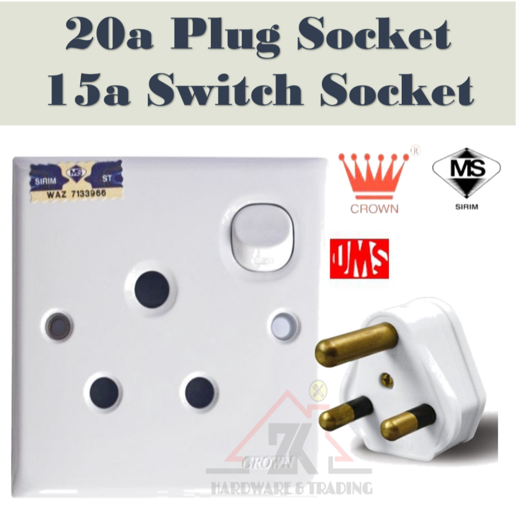 [SIRIM APPROVED] 15A Socket Aircond Heater Socket Round Head Plug ...
