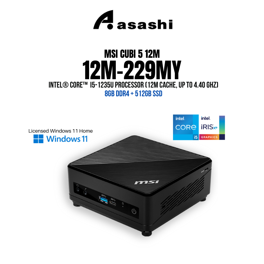 MSI CUBI 5 12M-410MY 12M-229MY NUC Mini PC DIY Desktop - i3-1215U i5 ...