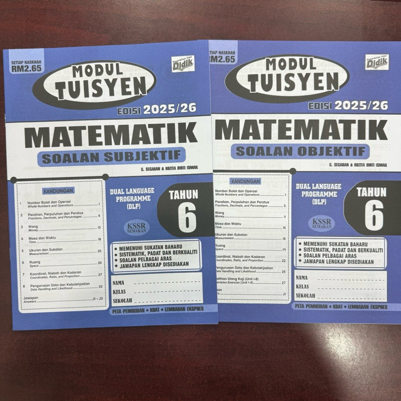 (SK) Model Tuisyen Matematik Tahun 6 / Mathematics Year 6 Dwibahasa ...