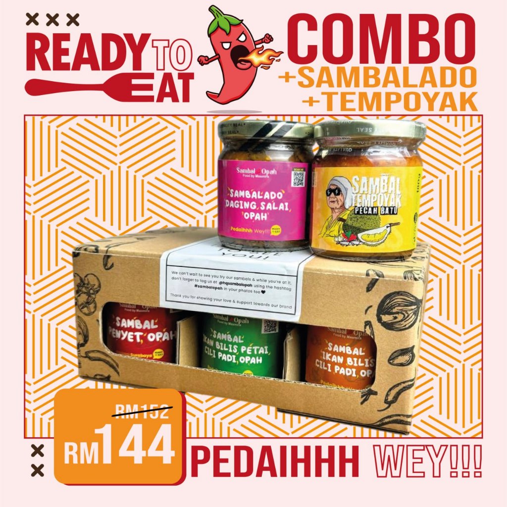 SAMBAL OPAH PEDAIHH COMBO KAK EZZAH 6 JENIS SAMBAL 180g | Shopee Malaysia