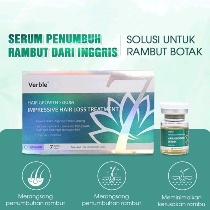 VERBLE HAIR GROWTH SERUM ORIGINAL HQ REDUCES HAIR FALL | Shopee Malaysia