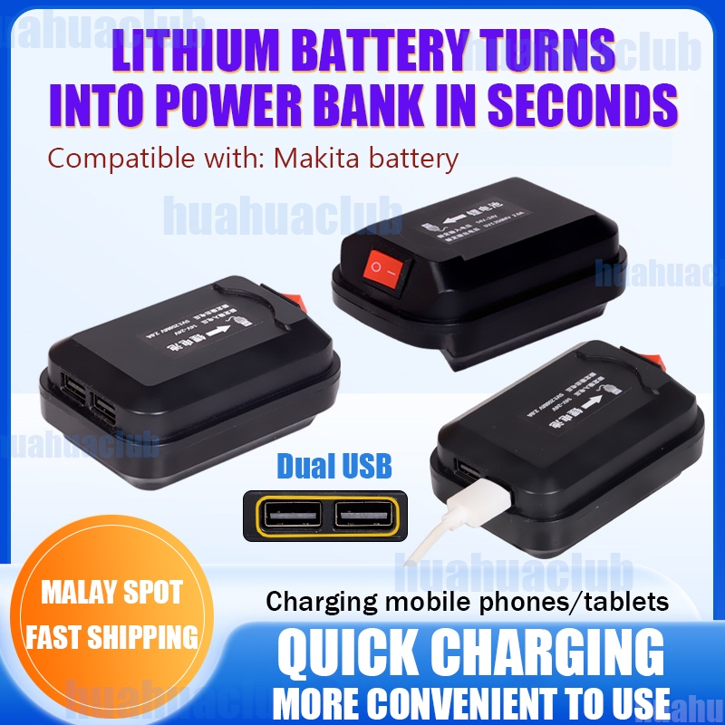 Lithium battery converter with dual USB for 18V Li-ion Battery Dual USB ...
