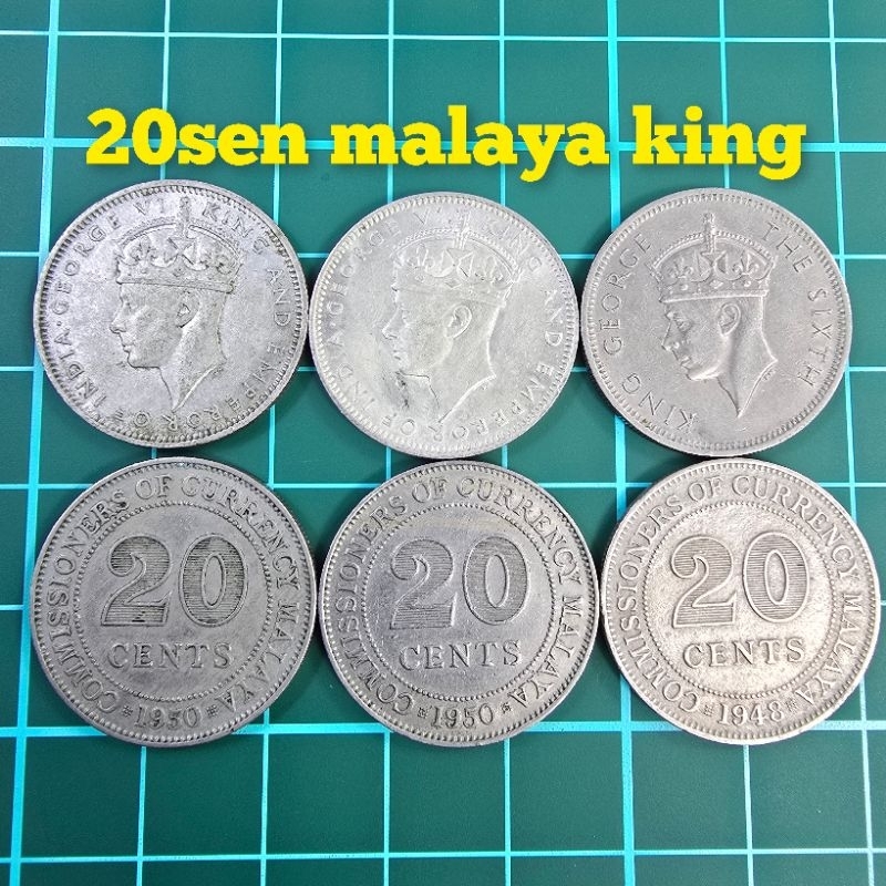 (B15) duit syiling 20 sen lama syiling malaya king lama duit lama ...