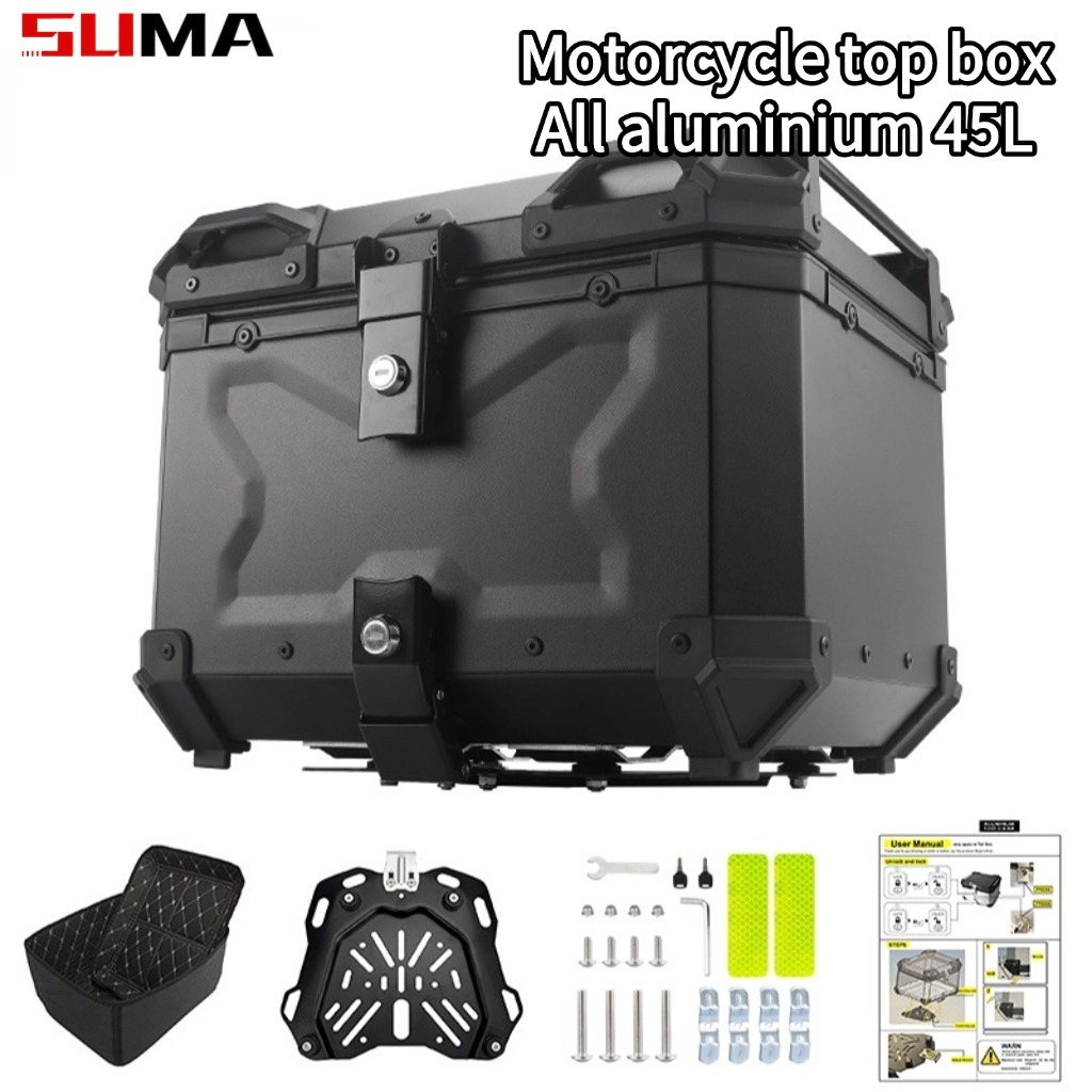 TANKER ABS TOP BOX 45L Top Box Alien Tail Box Motorcycle Aluminium Top ...