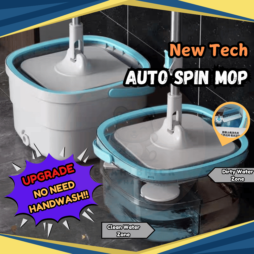 【NEW】Spin Mop Set Bucket Automatic Dispense Magic Rotating Lazy Mop ...