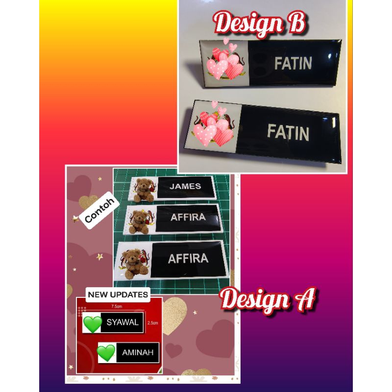 Name Tag Logo Jat@ + Epoxy ( Standard Size 25mm x 75mm)/ NAMETAG biasa ...