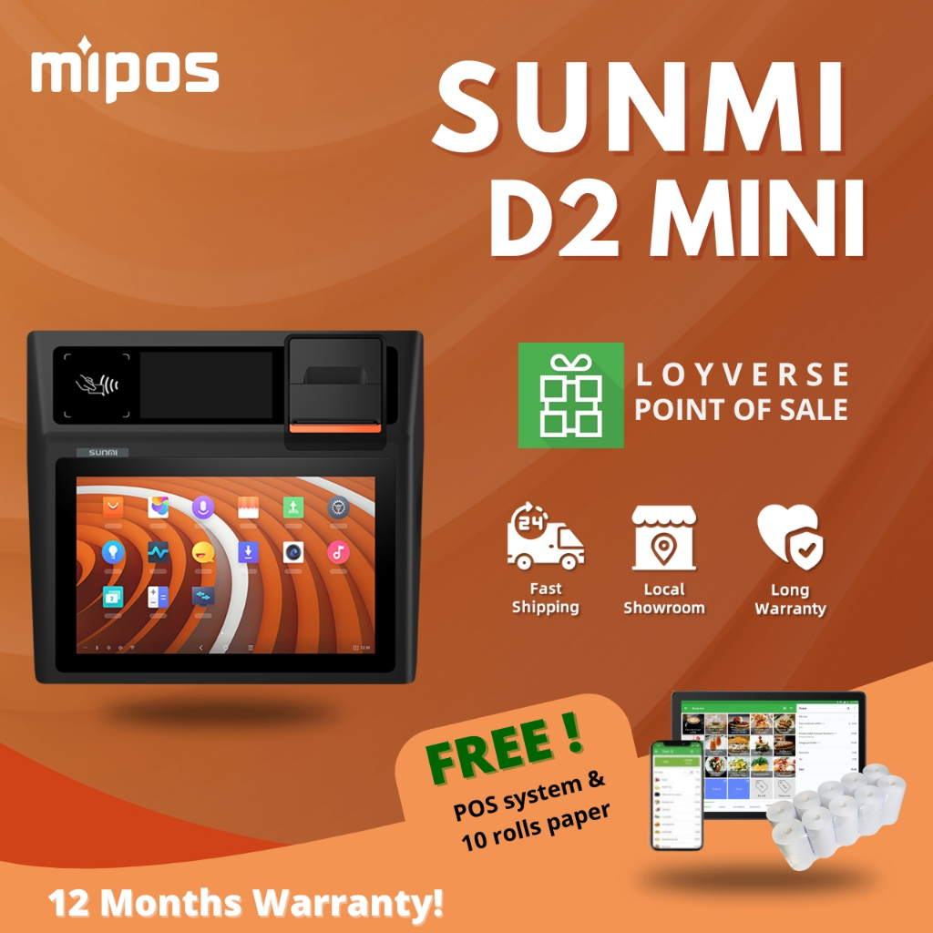 SUNMI D2 MINI Android Smart Small Desktop POS Terminal | Android POS Loyverse System | Shopee ...