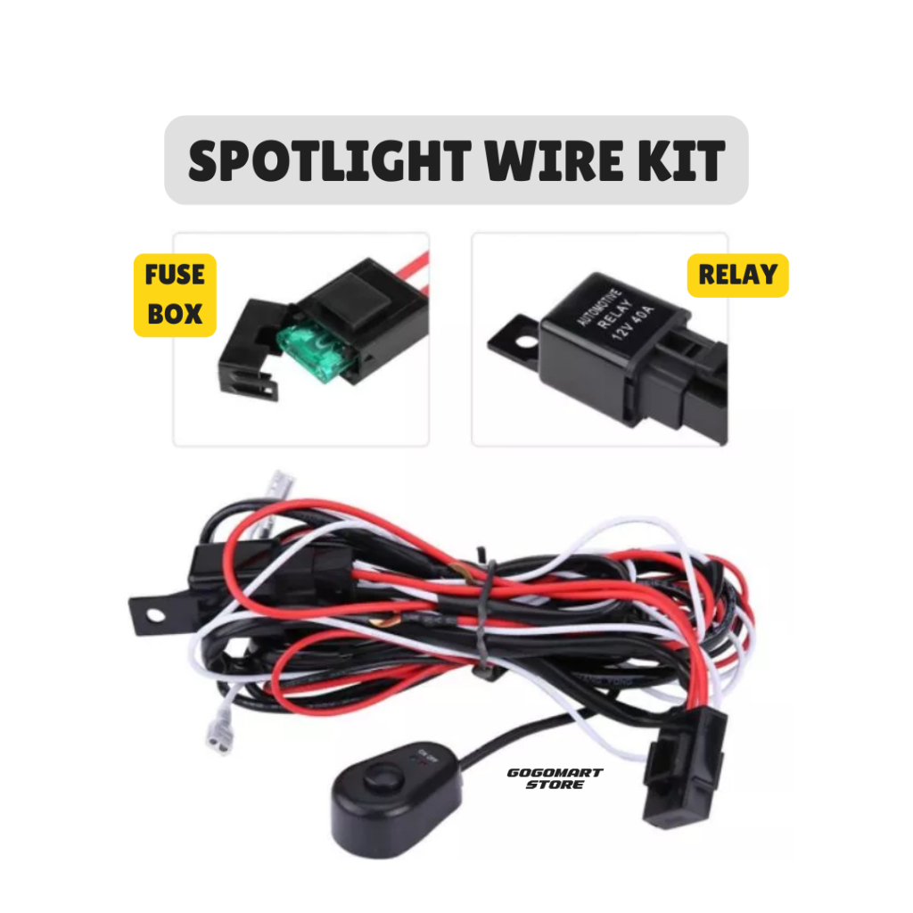 SPOTLIGHT WIRE KIT Relay Wiring Harness Kit LED Bar Foglamp OnOff ...