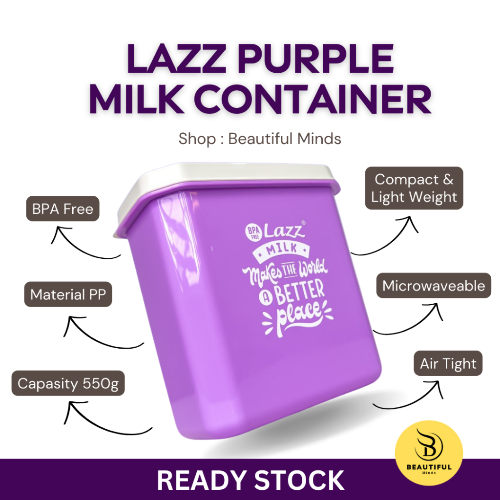 LAZZ Purple Milk Container | Bekas Susu | Muat Susu Kambing Lazz 550g ...