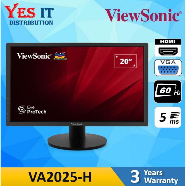 VIEWSONIC VA1903-H 19" / VA2025-H 20" TN 60Hz 5ms LCD VESA MONITOR (VGA + HDMI) | Shopee Malaysia