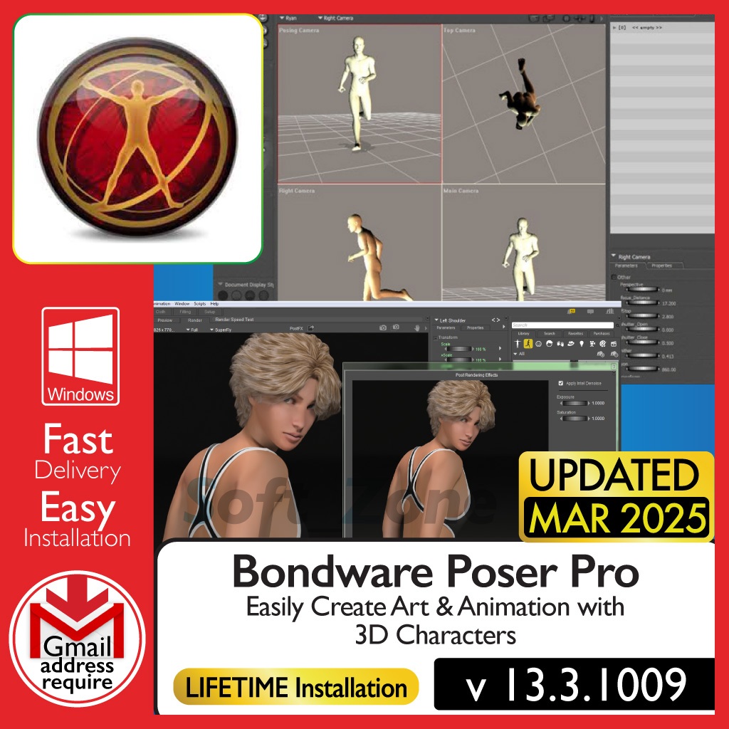 Bondware Poser Pro 13.3.1009 - Easily Create Art & Animation with 3D Characters | WIndows ...