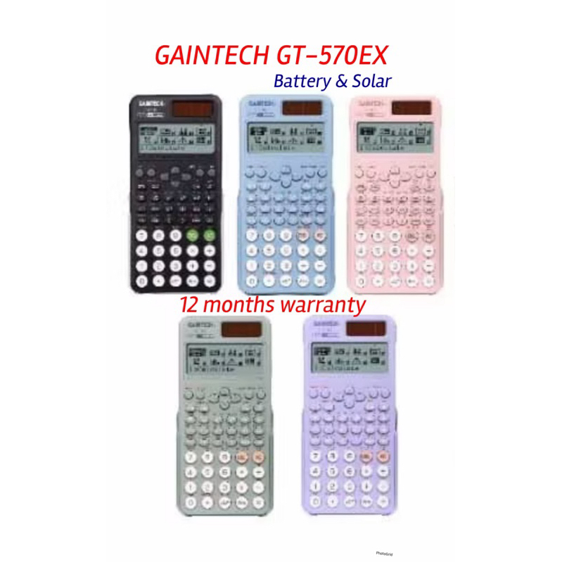 Gaintech scientific calculator GT-570EX -dual powered (battery & solar ...