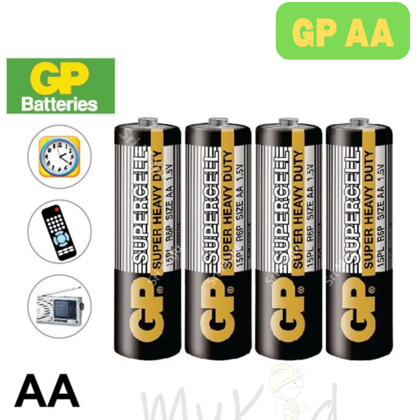 GP AA Supercell Battery Heavy Duty | Alkaline Battery 1.5V | Shopee ...