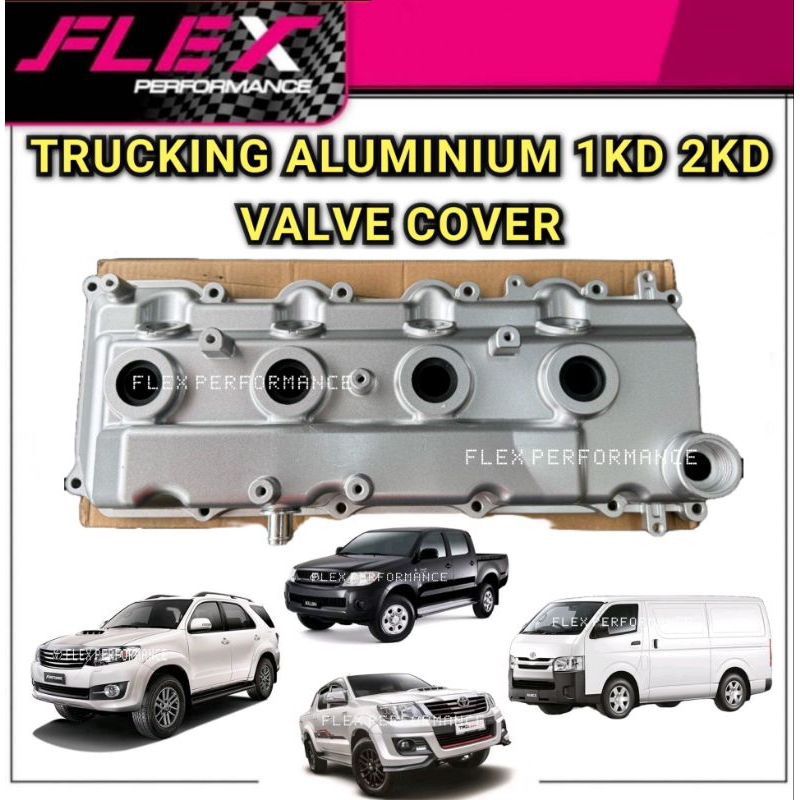 TRUCKING ALUMINIUM 1KD 2KD VALVE COVER HILUX VIGO KUN25 KUN26 HIACE KDH200 FORTUNER KUN50 2.5 3. ...