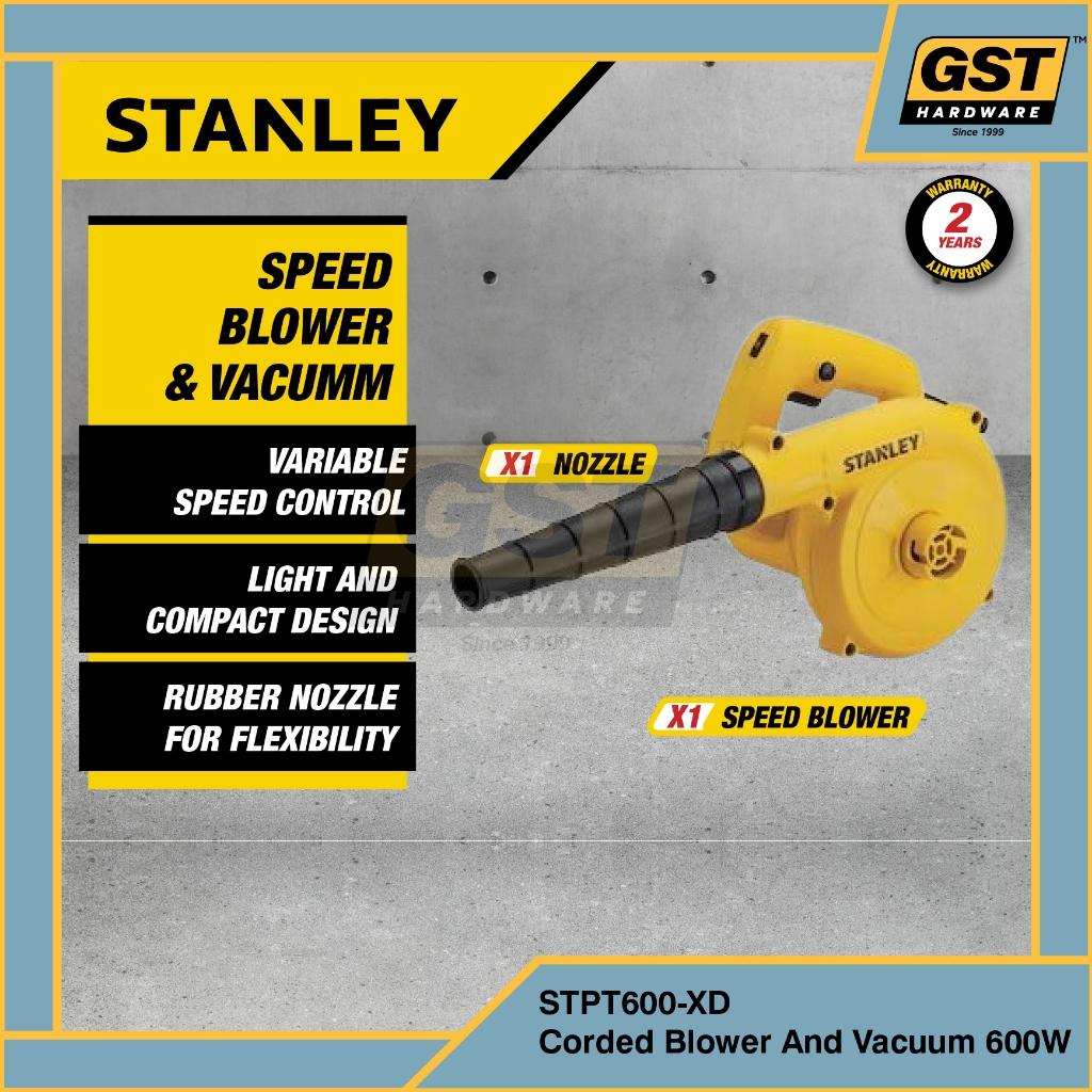 Stanley Blower 600W Corded Blower And Vacuum STPT600 Leaf Blower ...