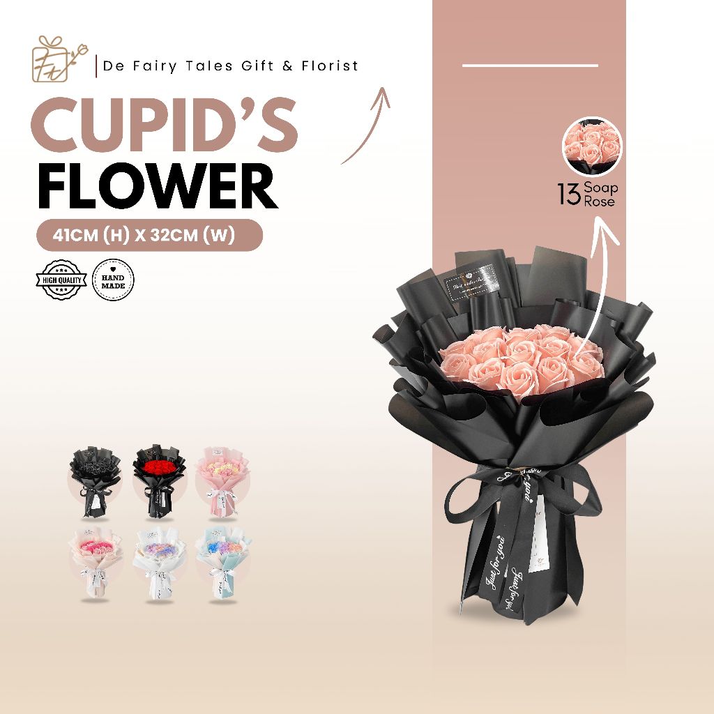 Soap Flower Bouquet 13 stalk Cupid's Love Shape Special Anniversary ...