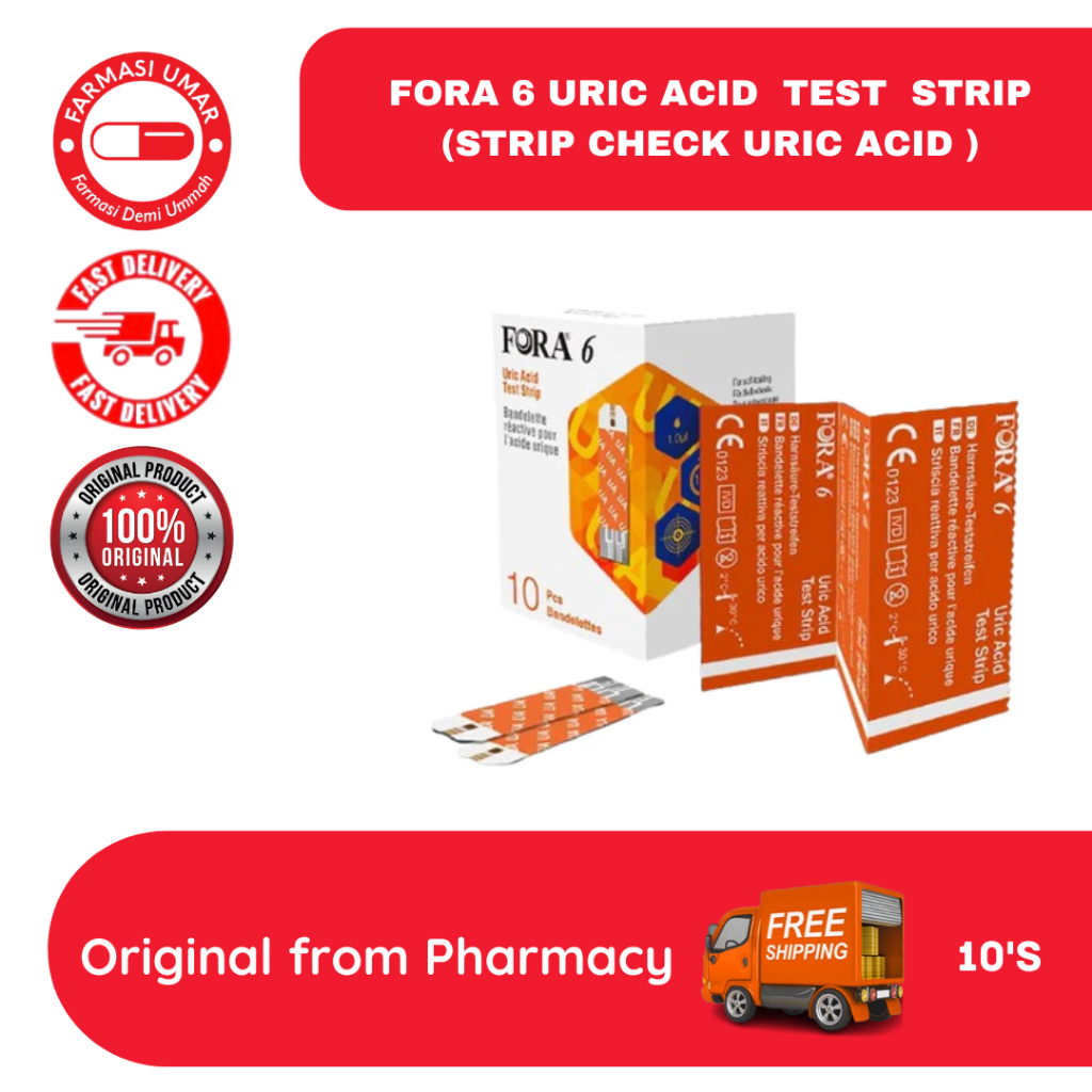 FORA 6 URIC ACID TEST STRIP (STRIP CHECK URIC ACID) 10'S | Shopee Malaysia
