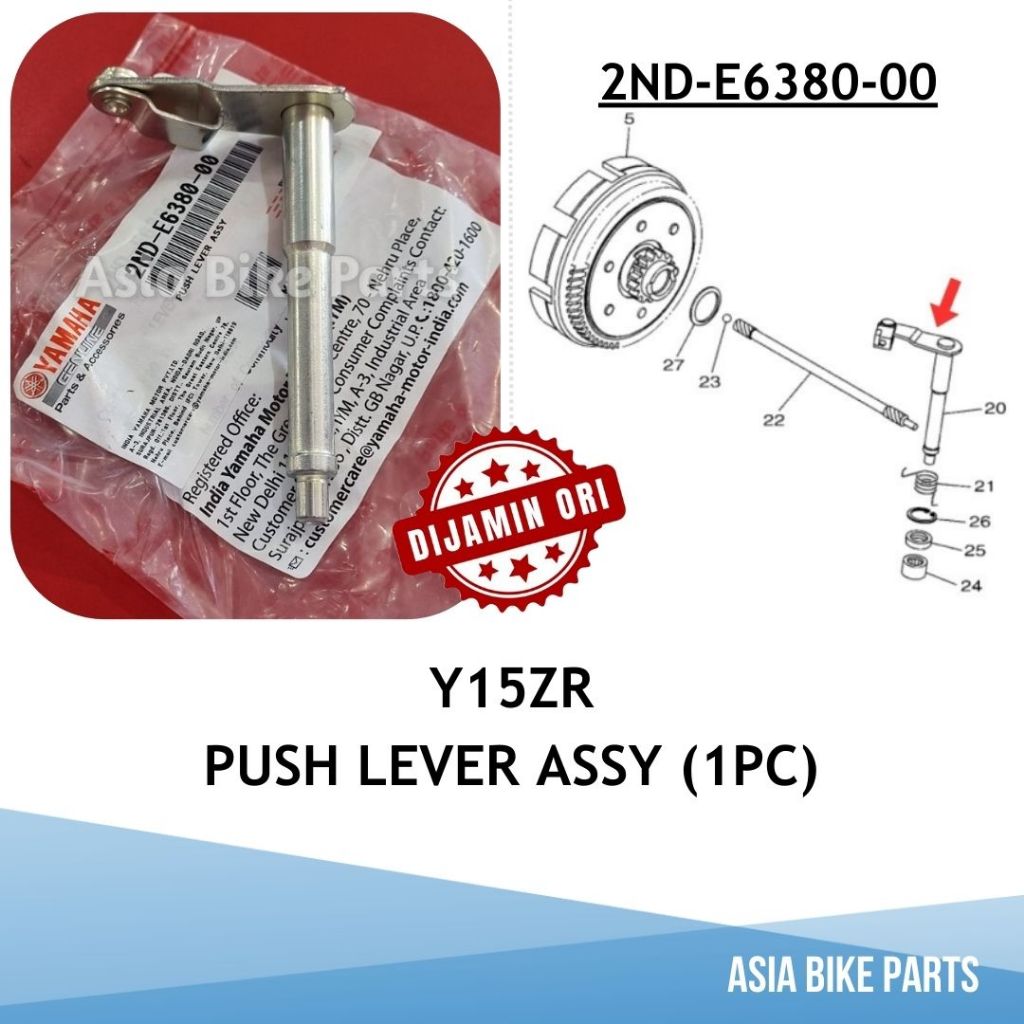 Yamaha Original Y15ZR V1 V2 Push Lever Assy - 2ND-E6380-00 | Shopee ...
