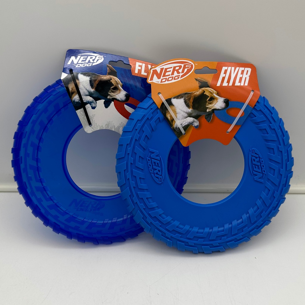 NERF Dog Flyer Frisbee for Dogs 10” Rubber Dog Frisbee for Labrador ...