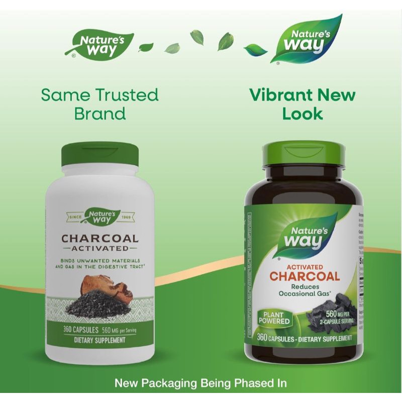 Nature's Way, Activated Charcoal, 280 mg, 360 Capsules | Shopee Malaysia