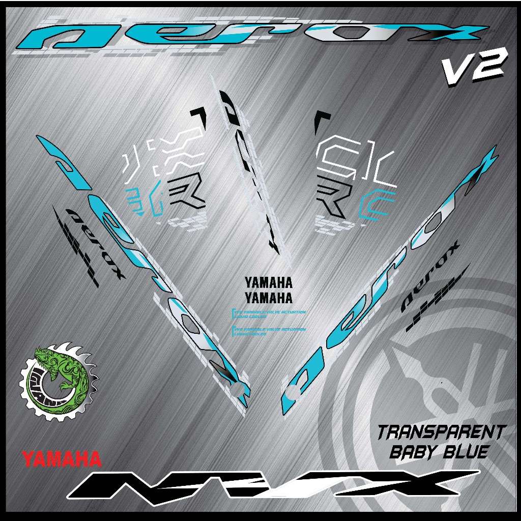 STRIPE MOTOR Yamaha NVX /AEROX V2(41) TRANSPARENT COLOUR CUSTOM STRIPE ...