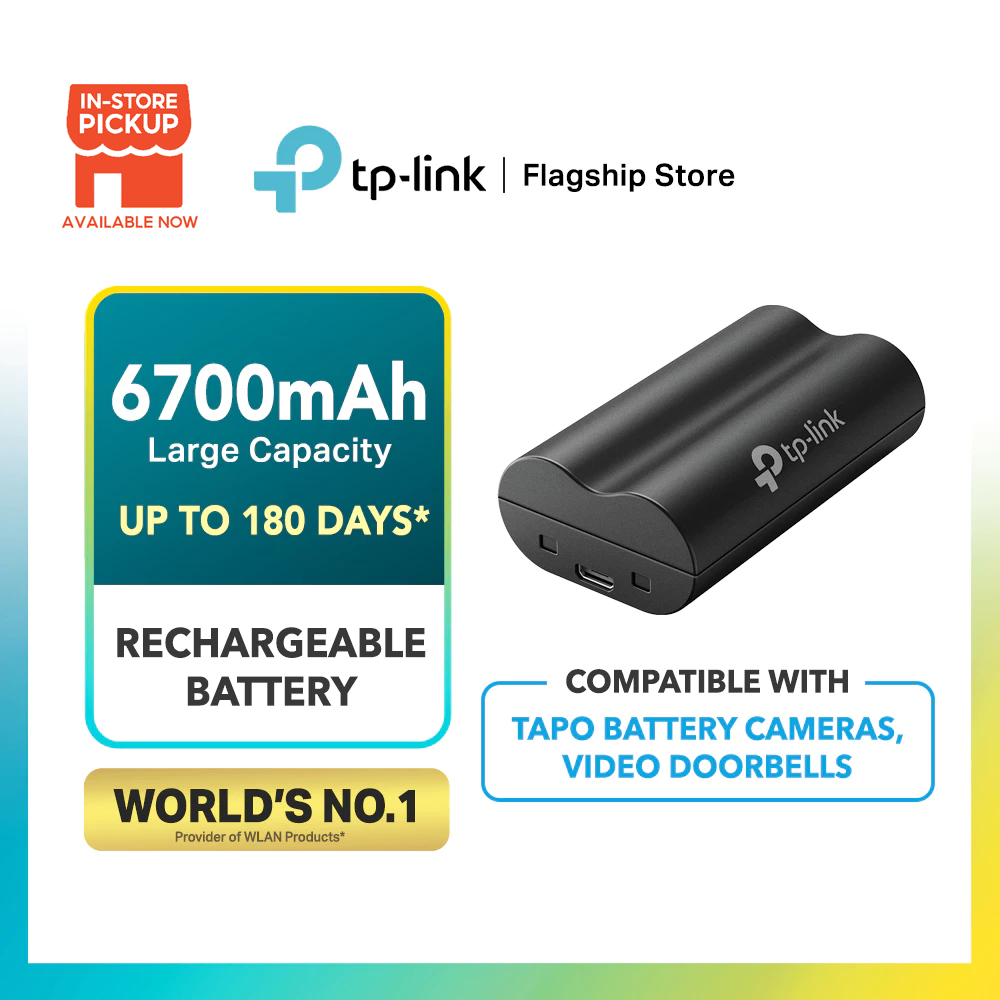 TP-Link Large Capacity Rechargeable Battery Pack (6700mAh) Tapo A100 ...