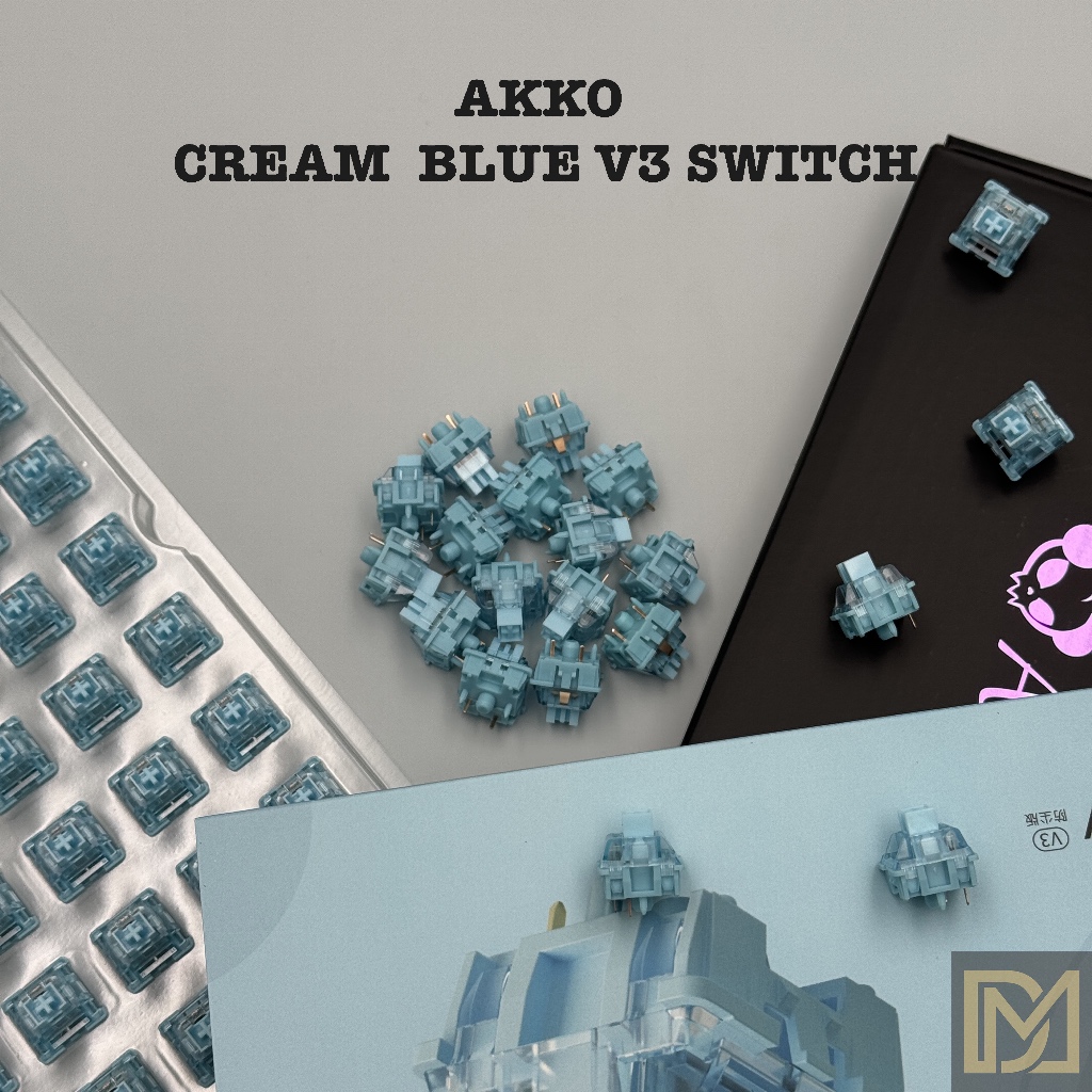 [LOCAL STOCK] Akko Creamy Blue Pro Switch 5 pin Tactile POM Cream ...