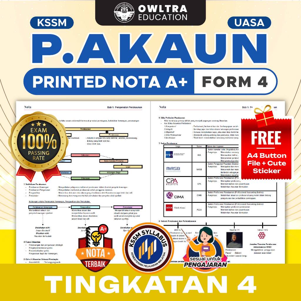 Nota Prinsip Akaun UASA Tingkatan 4 SPM Nota Latihan A+ (Printed Note ...
