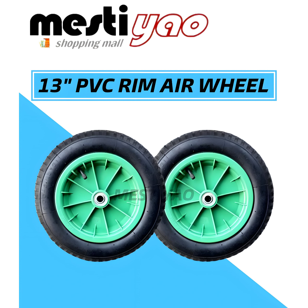 Heavy Duty Tayar Kereta Sorong Rim Plastik Roda Angin (13" X 3" PVC Rim ...