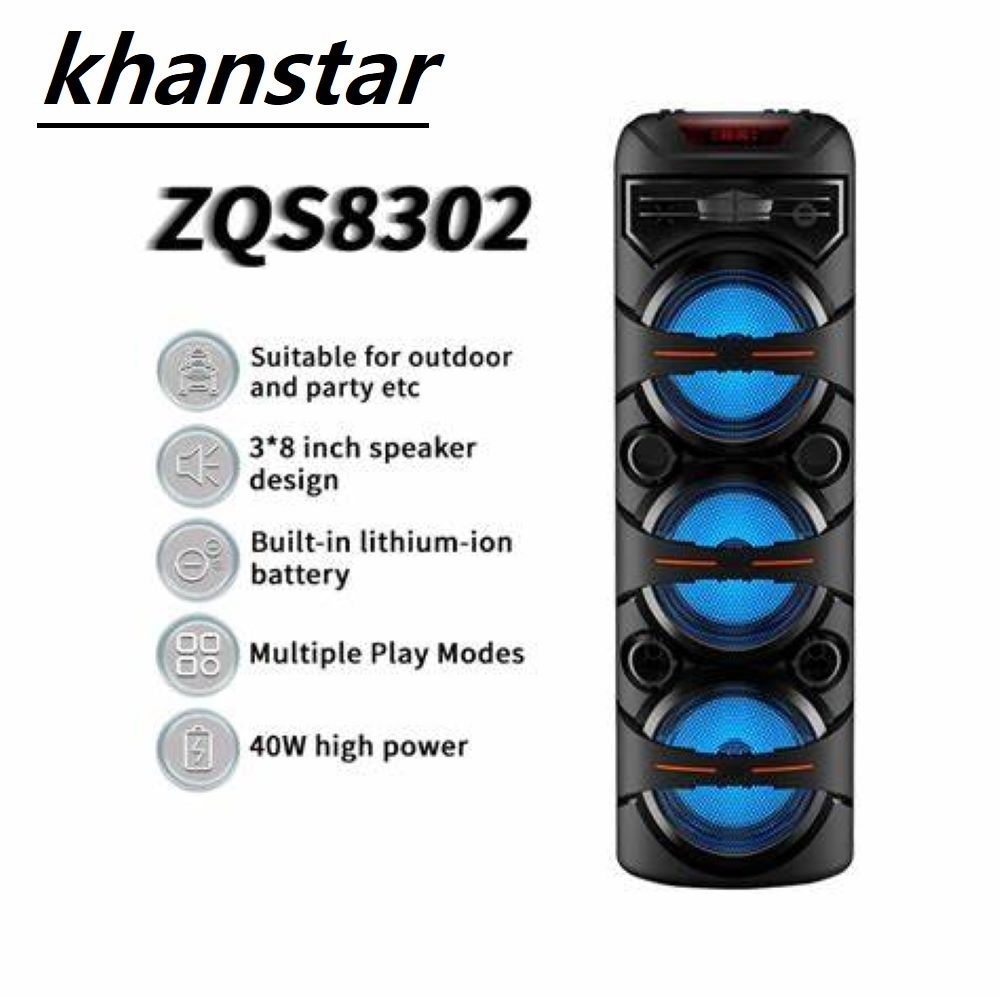 ZQS 8302/8301 SPEAKER KARAOKE/ BLUETOOTH USB /AUX Portable LED Rechargeable Bluetooth Bass ...