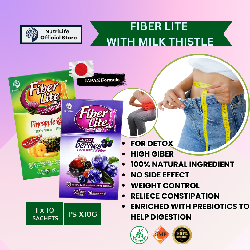 【NutriLife】Fiber Lite Pineapple/Berries 18G x 10's Liver Detox Slimming ...
