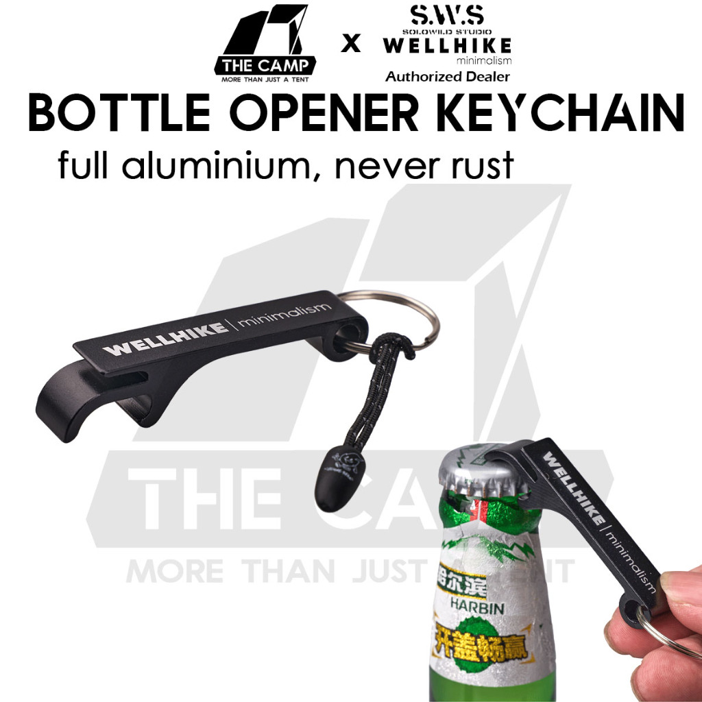 Wellhike SWS Bottle Opener EDC Aluminium Keychain Outdoor Camping Tactical Style Black | Shopee ...