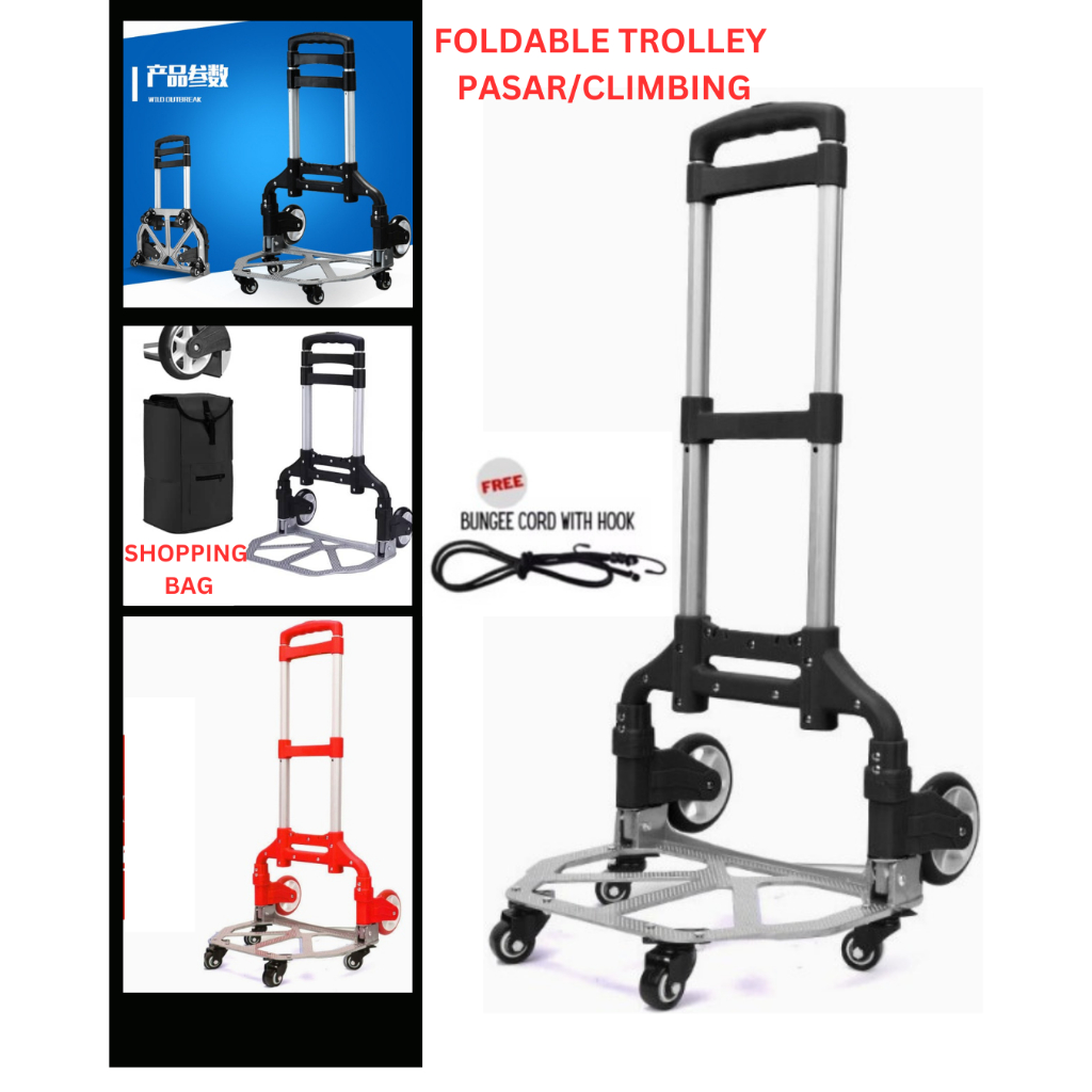 Smart Foldable Hand Trolley Shopping Luggage Truck 75KG Troli Angkat ...