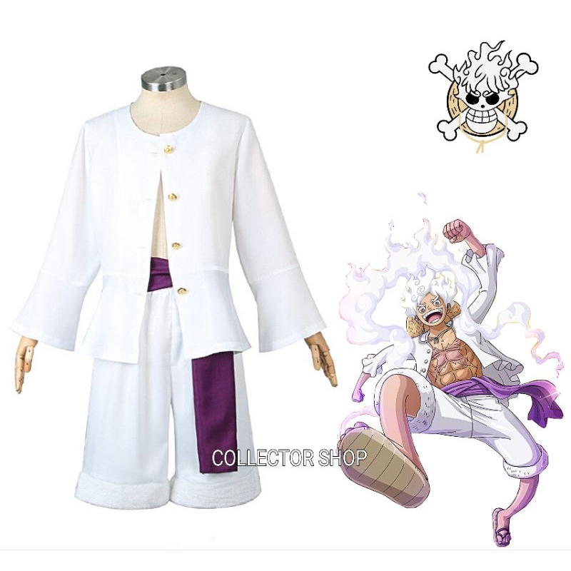 Anime One Piece Luffy Gear 5 Cosplay Cheap Set Baju Luffy | Shopee Malaysia