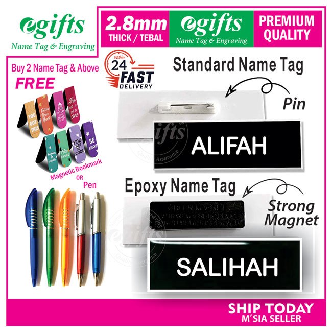 Name Tag Formal MAGNET/PIN [DONE IN 24-48HOUR] Untuk Tag Nama Sekolah ...