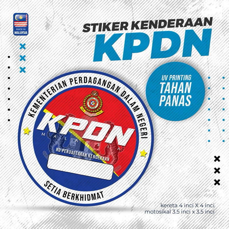 KPDN Car Sticker Motor Sticker / Stiker Cermin Kereta Stiker Motosikal ...