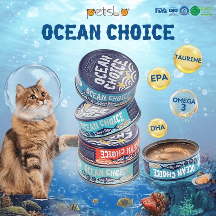 Petsup Ocean Choice Makanan Basah Kucing - Tuna+Udang/Ikan Bilis/Salmon ...