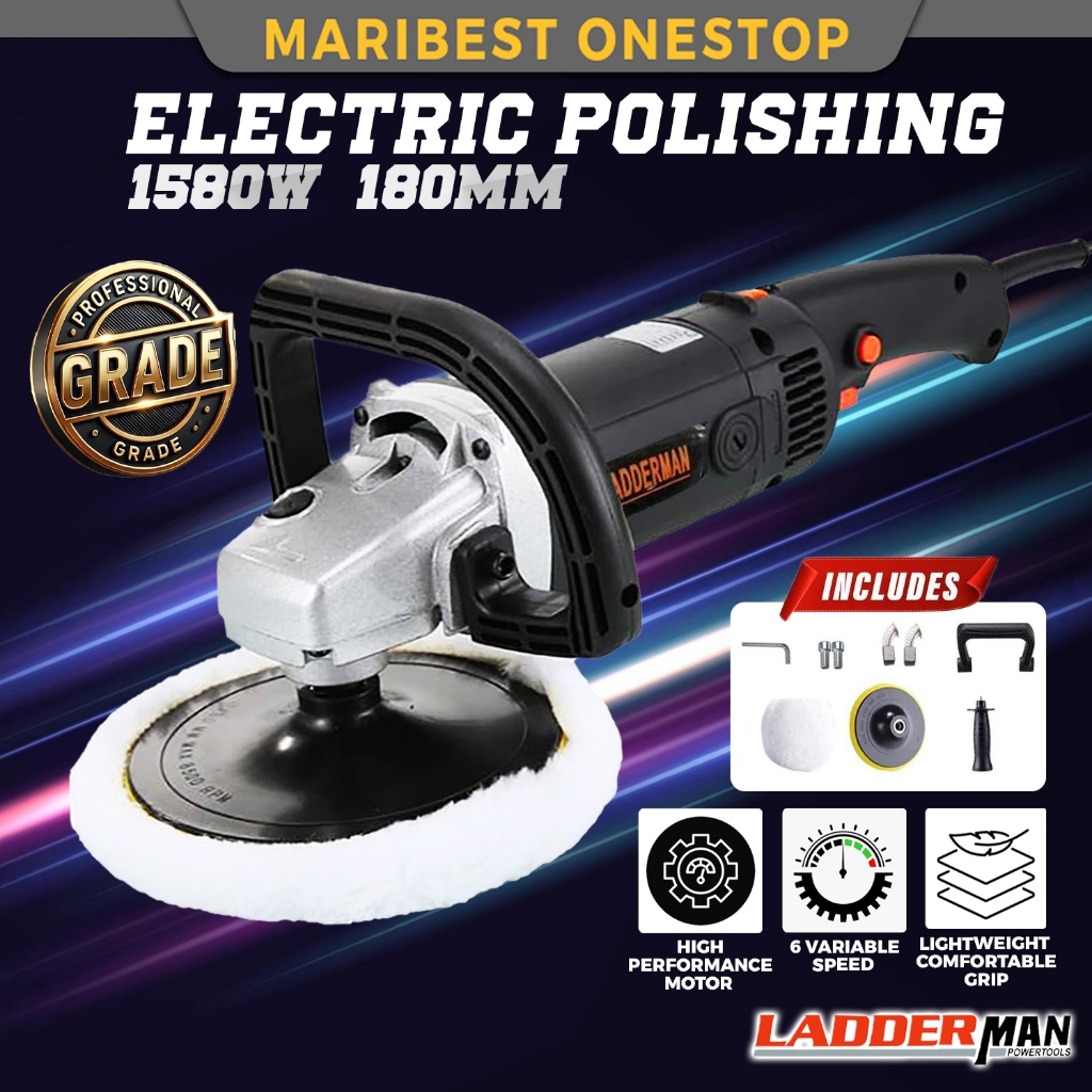 Package 1580W 180mm Car Polisher Sander Electric Polishing Buffer ...