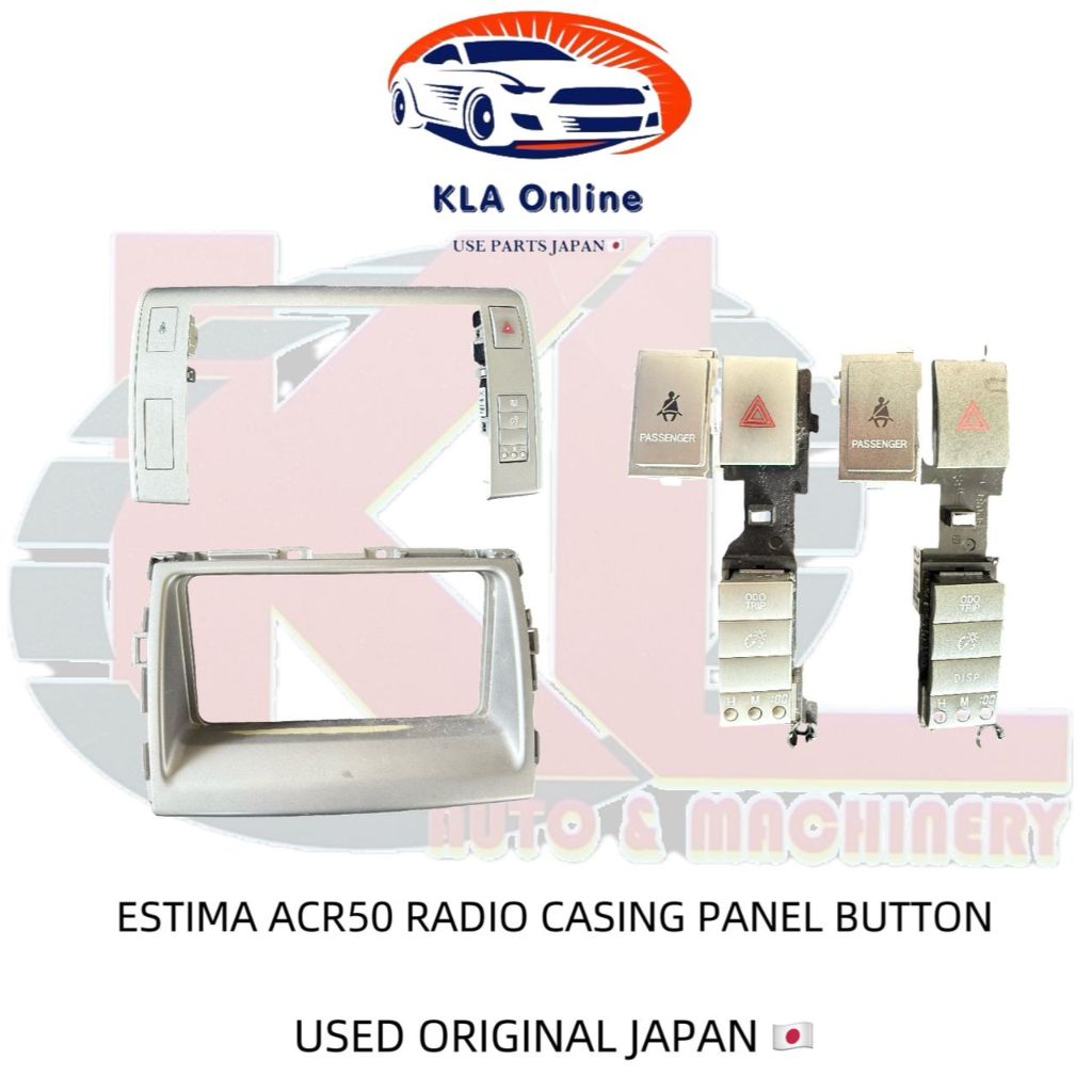 101.TOYOTA ESTIMA ACR50 RADIO PANEL CASING BUTTON SWITCH (USED ORIGINAL ...