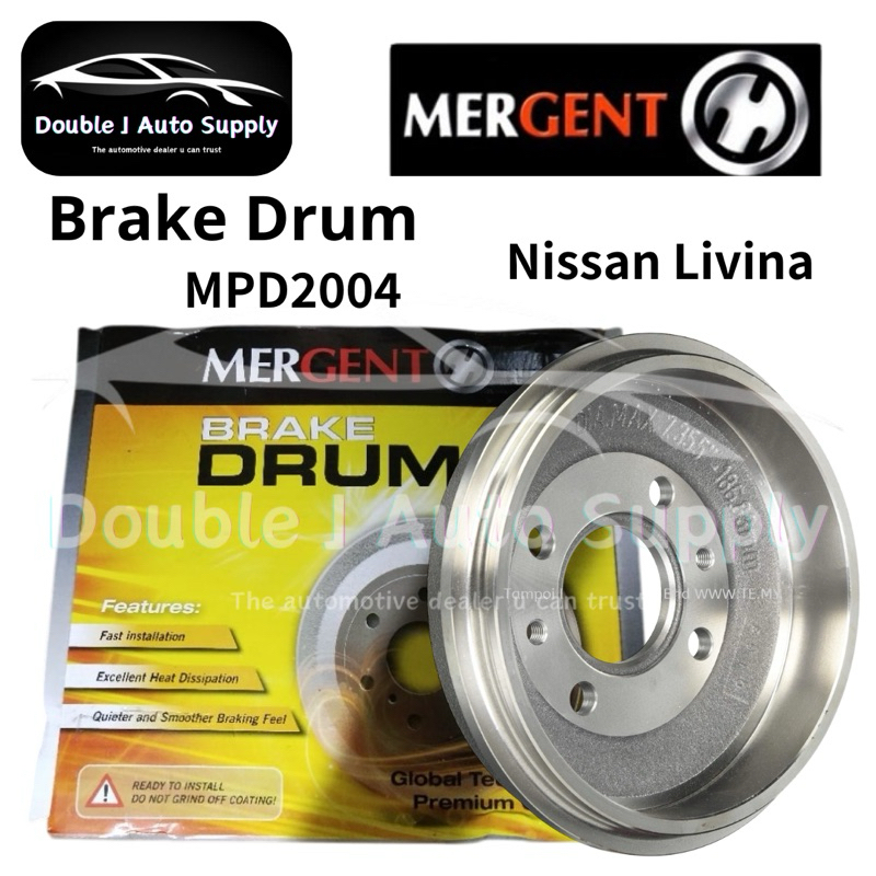 Mergent Brake Drum / Brek Dram Belakang Nissan Livina 2007–2013 MPD2004 ...