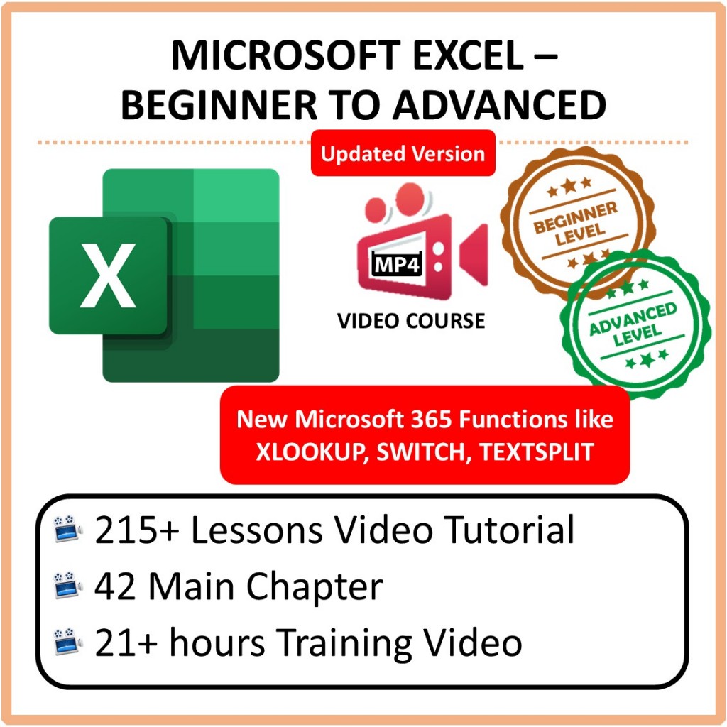 [Video Course] Microsoft Excel Beginner To Advanced Training Course ...