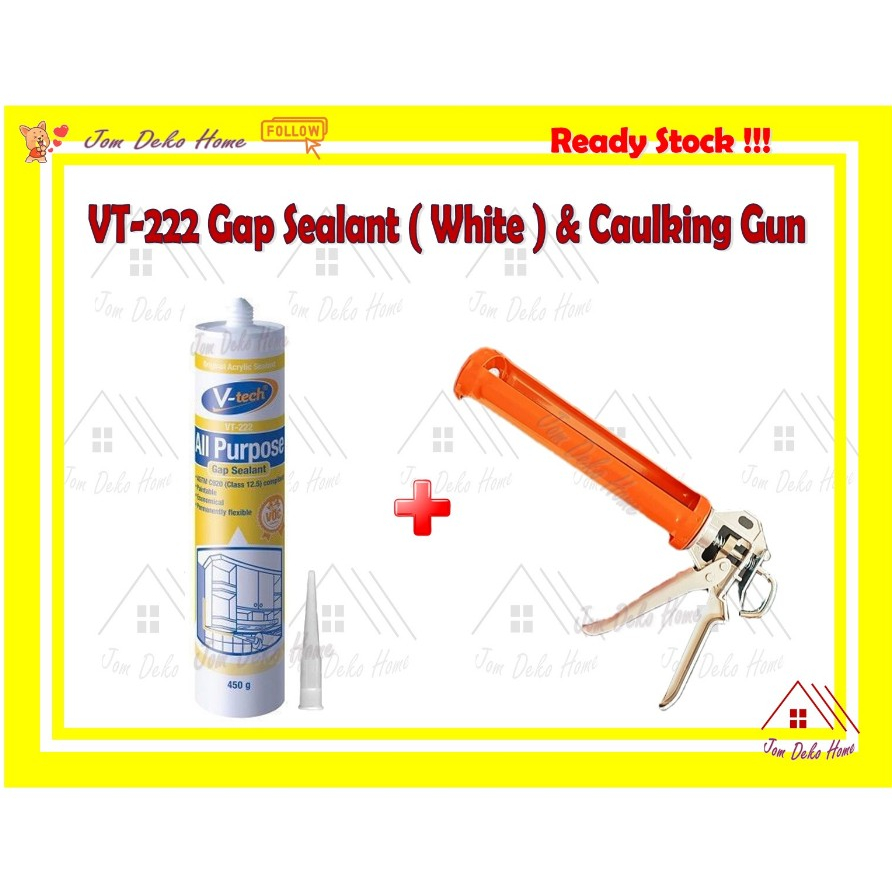 V-Tech VT222 All Purpose Gap Sealant White Gap Filler Silicone Putih ...
