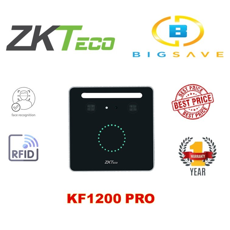 ZKTECO KF1200 PRO SERIES PROFESSIONAL VISIBLE LIGHT FACIAL AUTHENTICATION & RFID READER | Shopee ...