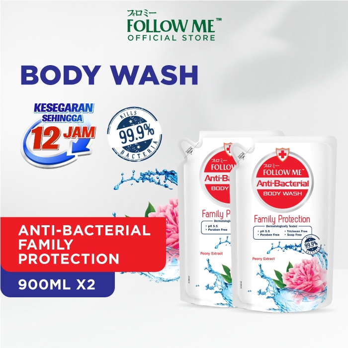[Twin Pack] Follow Me Anti-Bacterial Body Wash Refill Pack 900ml ...